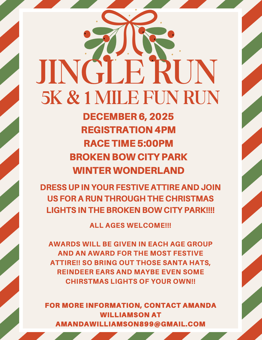 Jingle Run 5K & 1 Mile Fun Run - Beavers Bend Cabin Country